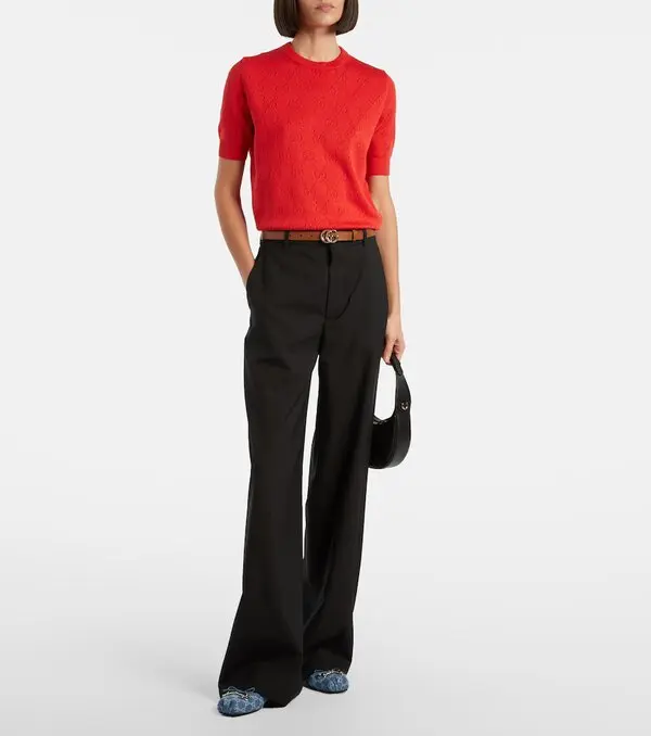 Gucci Horsebit Gg Denim Slingback Pumps