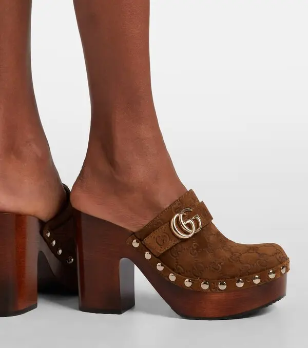 Gucci Double G Suede Clogs