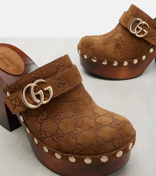 Gucci Double G Suede Clogs
