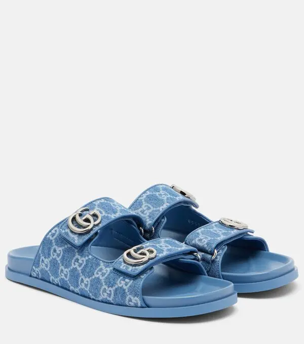 Gucci Gg Denim Sandals - Blue