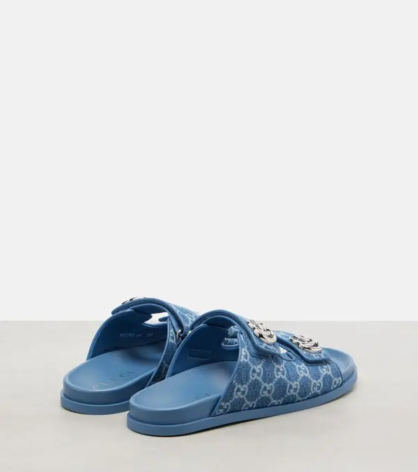 Gucci Gg Denim Sandals - Blue
