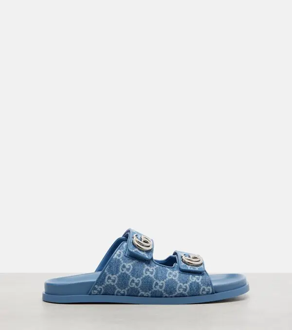 Gucci Gg Denim Sandals - Blue