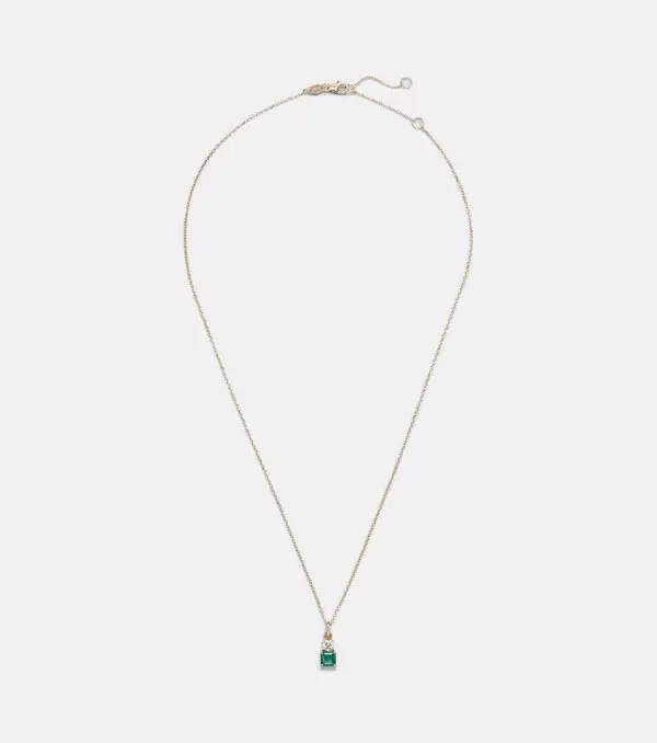 STONE AND STRAND Luxe 14kt Necklace With Emerald And Diamond - Gold