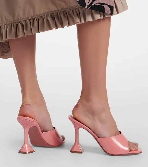 Amina Muaddi Lupita Patent Leather Mules