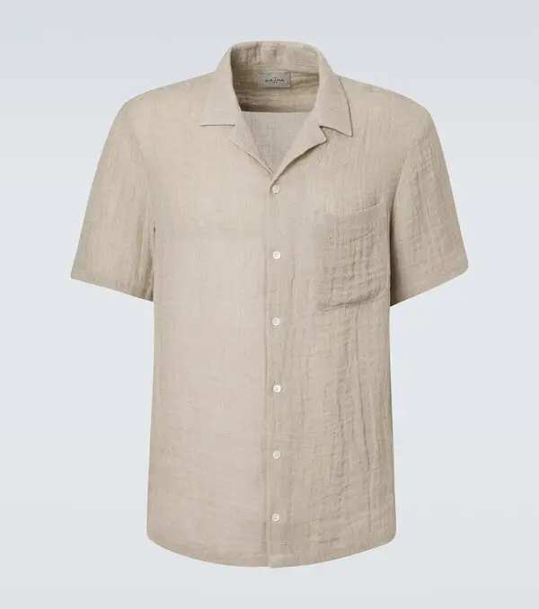 Le Kasha Linen Bowling Shirt - Beige