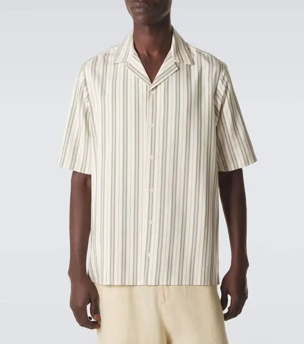 Le Kasha Striped Silk Bowling Shirt