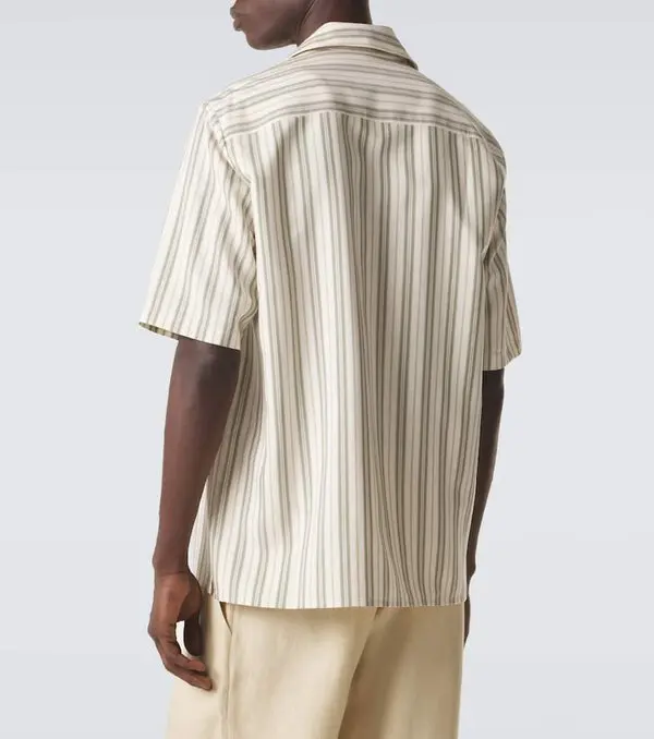 Le Kasha Striped Silk Bowling Shirt