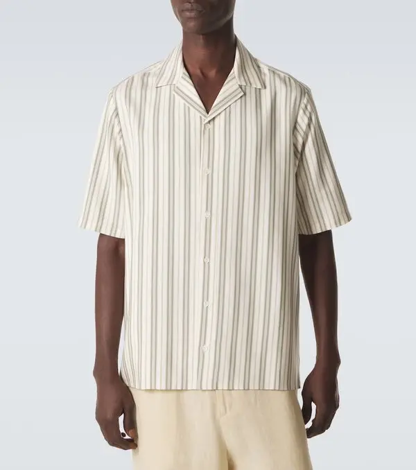 Le Kasha Striped Silk Bowling Shirt