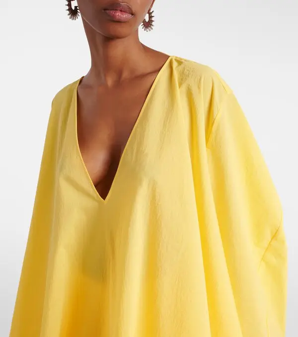 Jacquemus Paysan Cotton-blend Poplin Minidress - Yellow