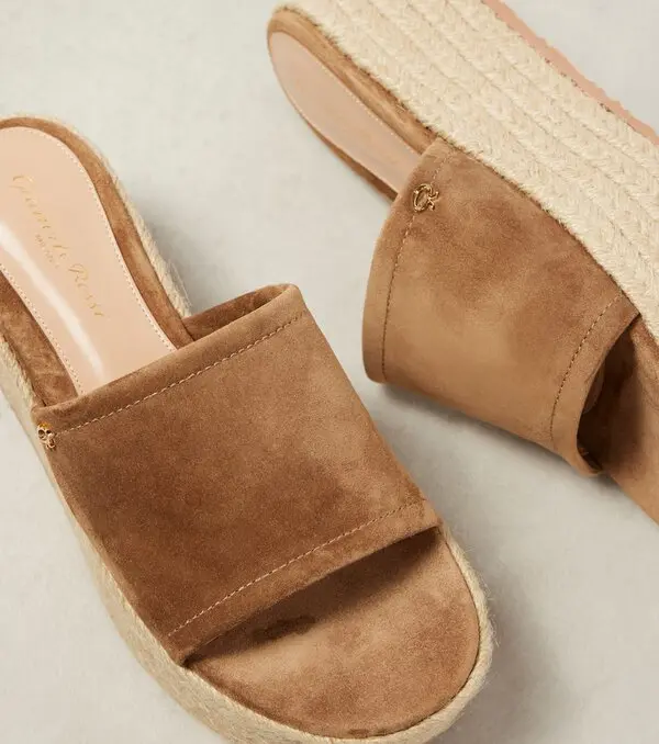 GIANVITO ROSSI Suede Espadrille Platform Sandals - Multicoloured
