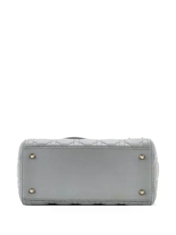 Dior Lady Nm Medium Satchel Cannage Quilt Lambskin - Grey