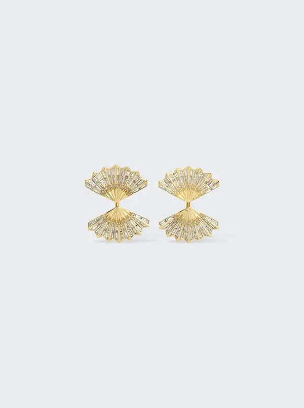 ANITA KO Large Baguette Diamond Fan Earrings 18k Yellow Gold - Yg