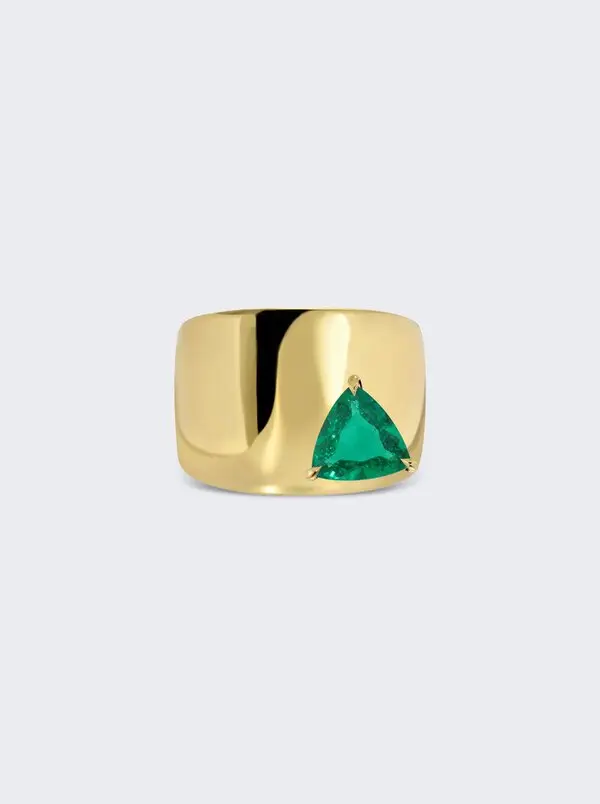 ANITA KO Galaxy Ring With Trillion Colombian Emerald 18k Yellow Gold - Yg
