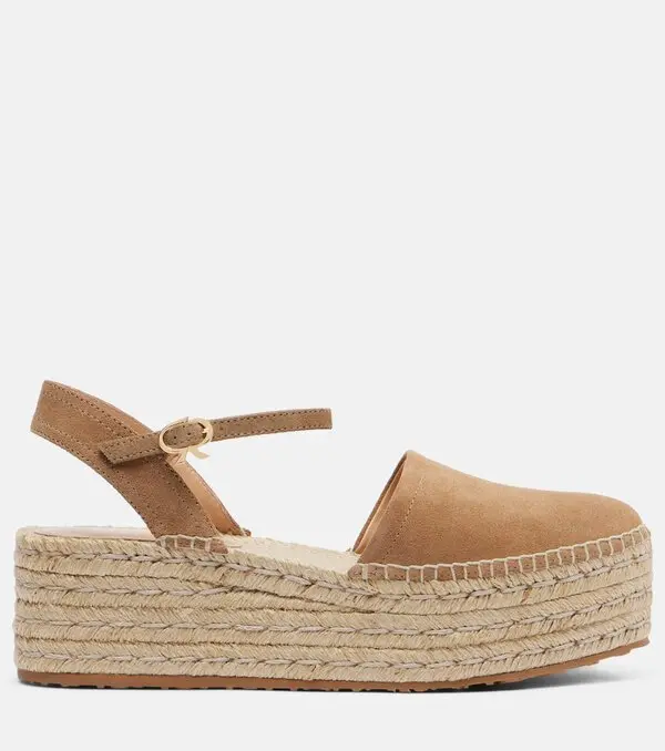GIANVITO ROSSI Suede Espadrilles - Beige