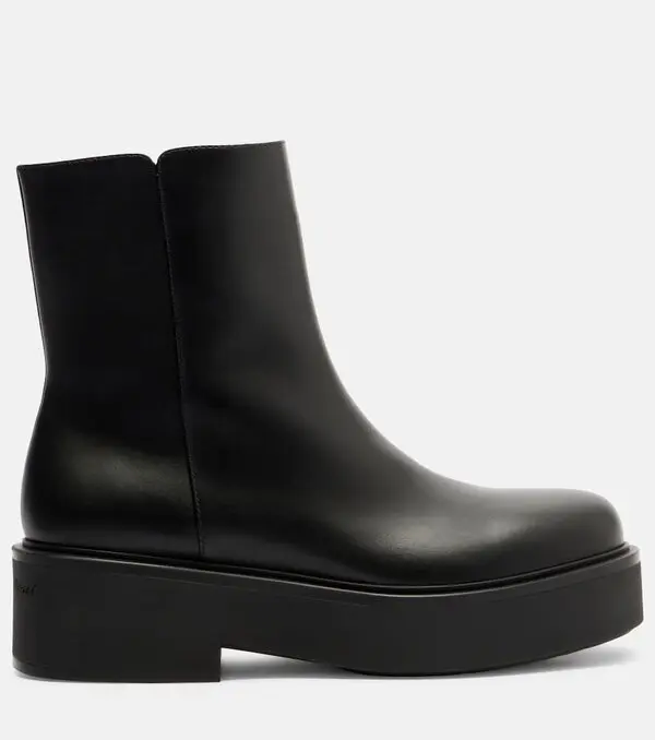 GIANVITO ROSSI Hiro Leather Platform Ankle Boots