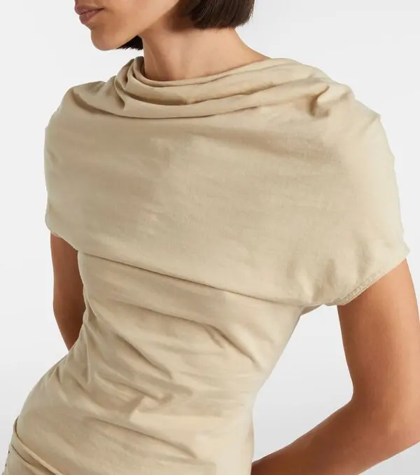 Rick Owens Cotton Jersey Top - Beige