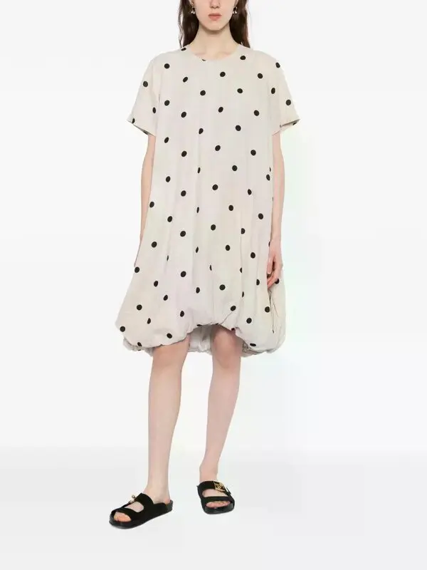 JNBY Polka Dot Puffball Dress - Neutrals