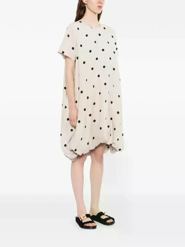 JNBY Polka Dot Puffball Dress - Neutrals