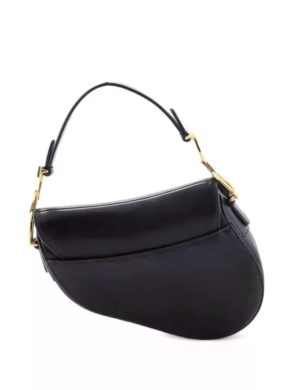 Dior Saddle Handbag Leather Mini Shoulder Bag - Black