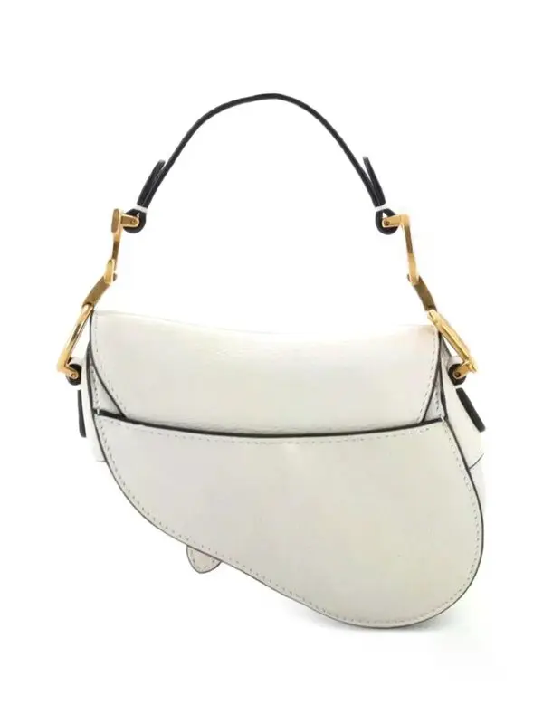 Dior Saddle Handbag Leather Micro Satchel - White