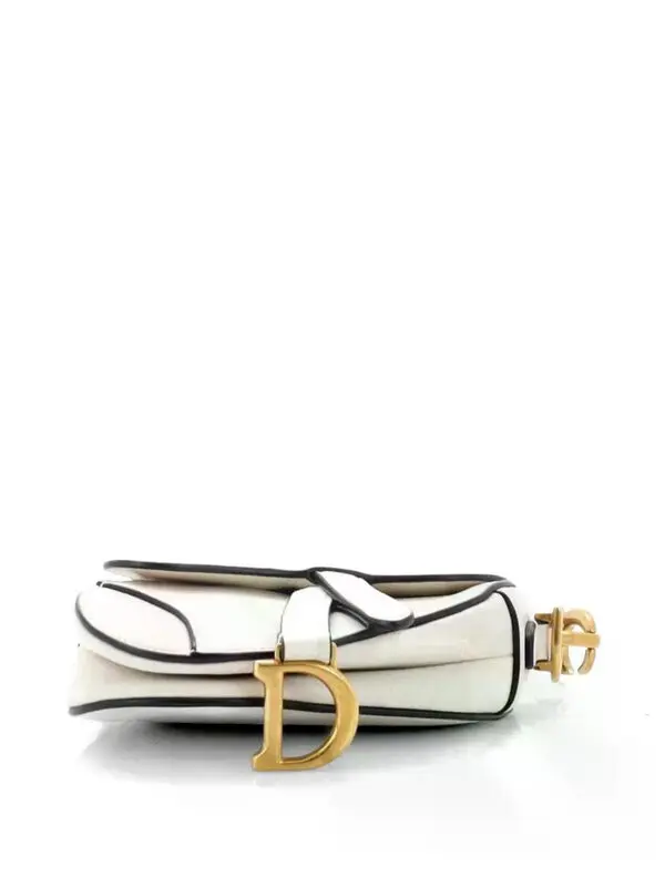 Dior Saddle Handbag Leather Micro Satchel - White