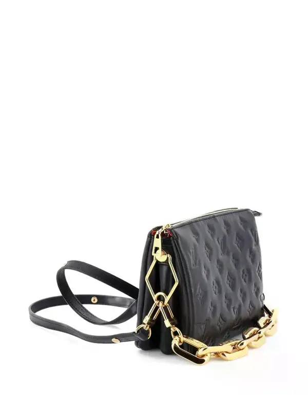 LOUIS VUITTON Coussin Bb Crossbody Bag Monogram Embossed Lambskin - Black
