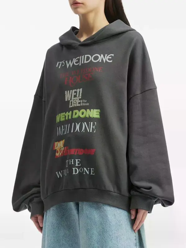 We11Done Graphic Print Hooded Sweatshirt