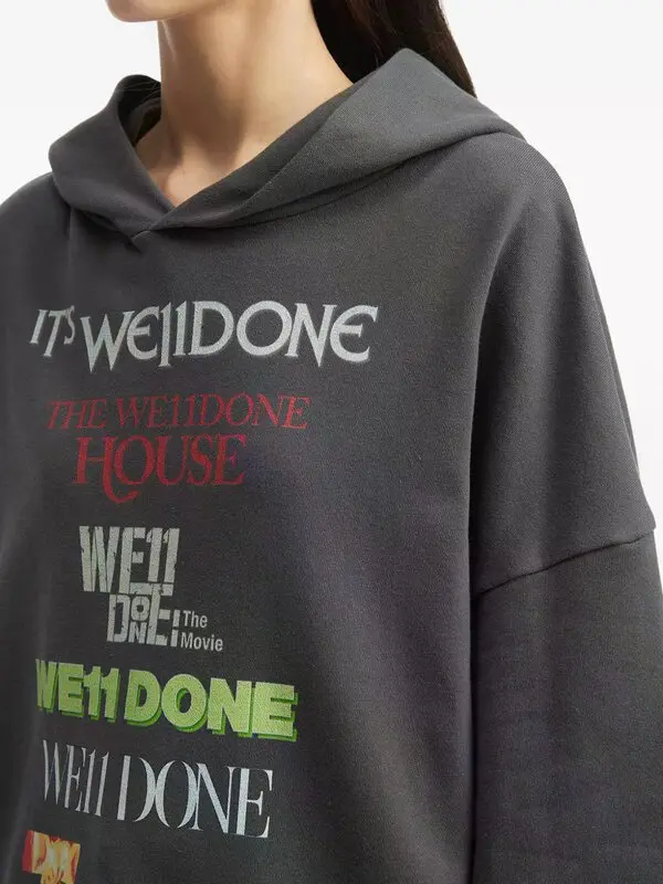 We11Done Graphic Print Hooded Sweatshirt