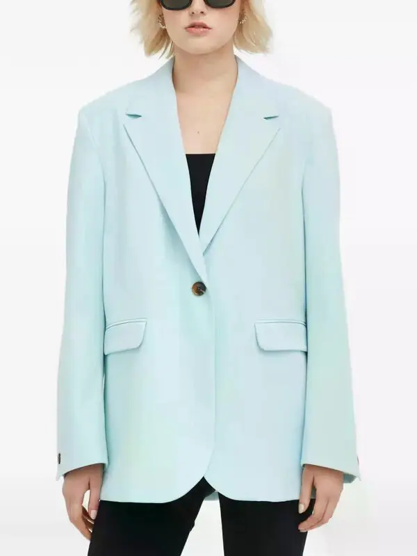 SAMSOE SAMSOE Notched-lapel Buttoned Blazer - Blue