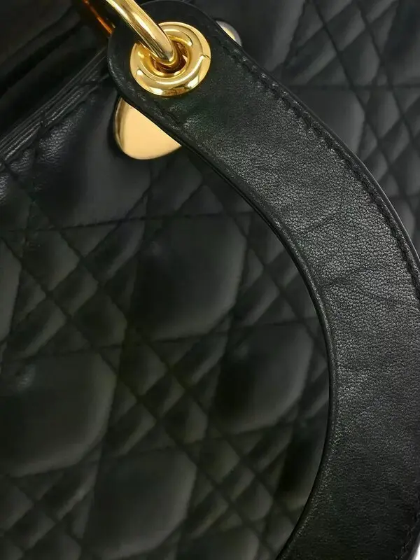 Dior 2017 Lady Cannage Leather Tote Bag - Black