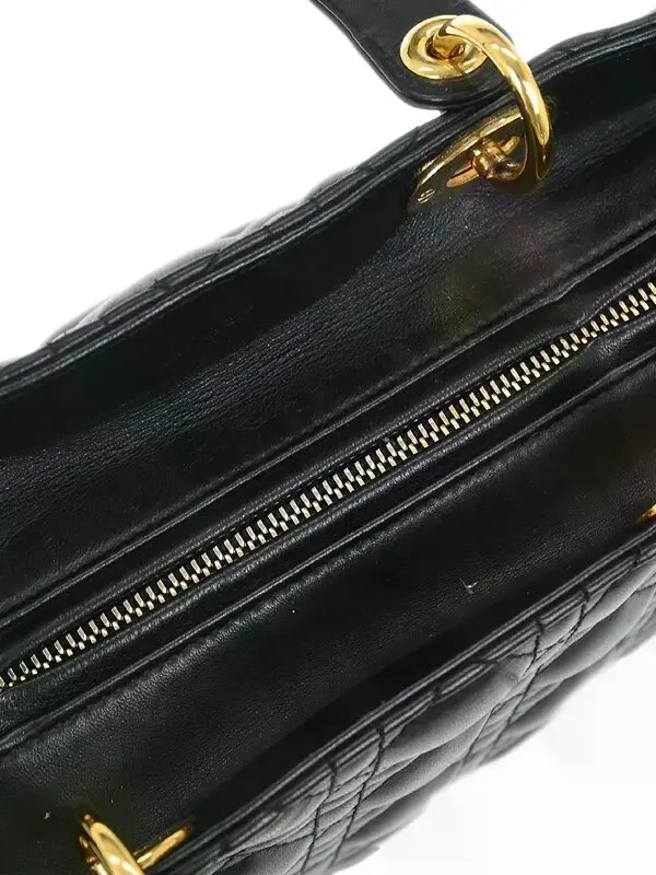 Dior 2017 Lady Cannage Leather Tote Bag - Black