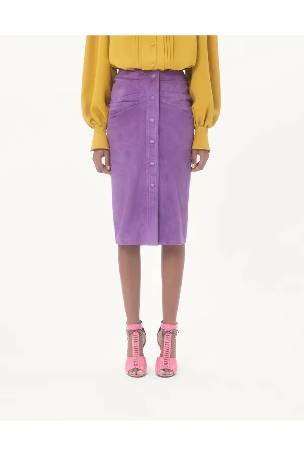 Valentino Garavani Suede Skirt - Purple