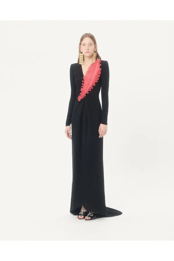 Valentino Garavani Embroidered Cady Couture Gown - Black / Pink
