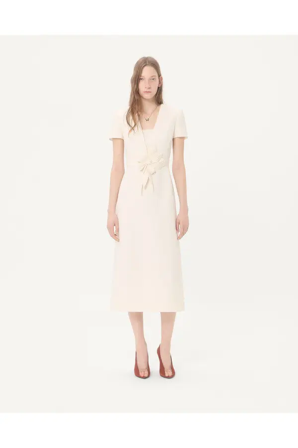 Valentino Garavani Embroidered Crepe Couture Dress - Neutral