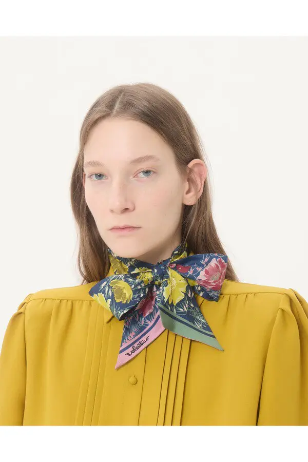 Valentino Garavani Apres Lhiver Poppies Bandeau Scarf In Silk - Multicolor