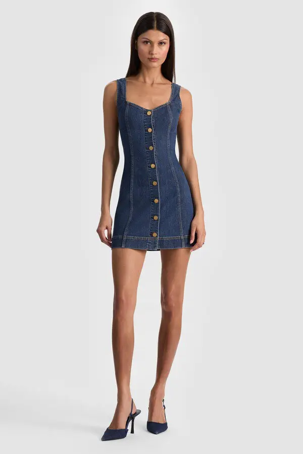 Alice + Olivia Bea Mini Dress - Denim