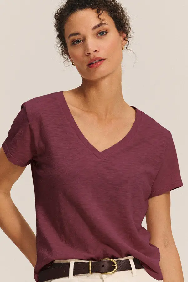 Velvet By Graham & Spencer Elisha Tee - Burgundy