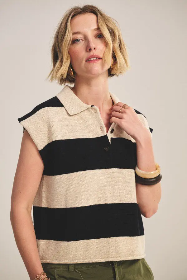Velvet By Graham & Spencer Zoella Sweater Polo - Navy