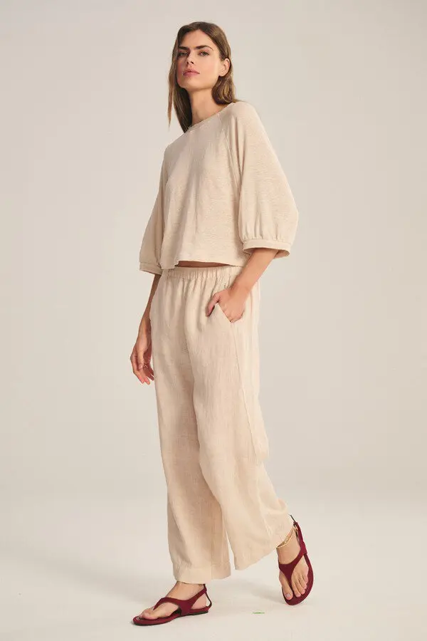 Velvet By Graham & Spencer Lola Linen Pant - Natural