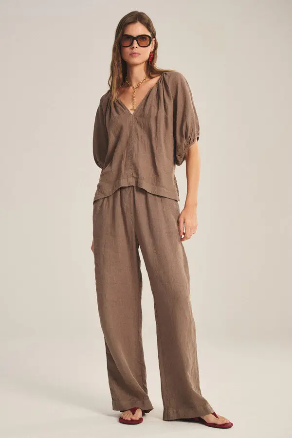 Velvet By Graham & Spencer Clairo Linen Pant - Natural