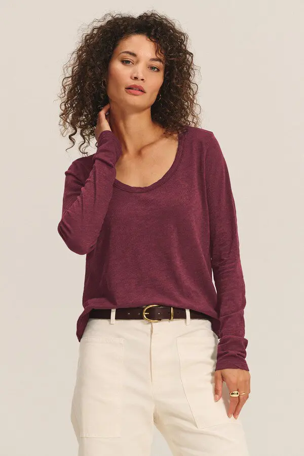 Velvet By Graham & Spencer Becky Tee - Burgundy