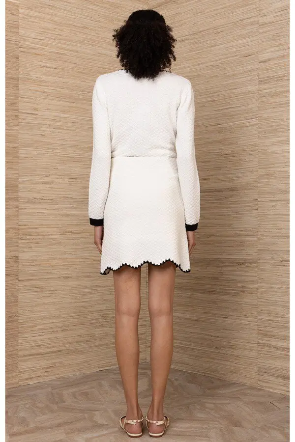 Hale Bob Aylani Diamond Knit Skirt - White