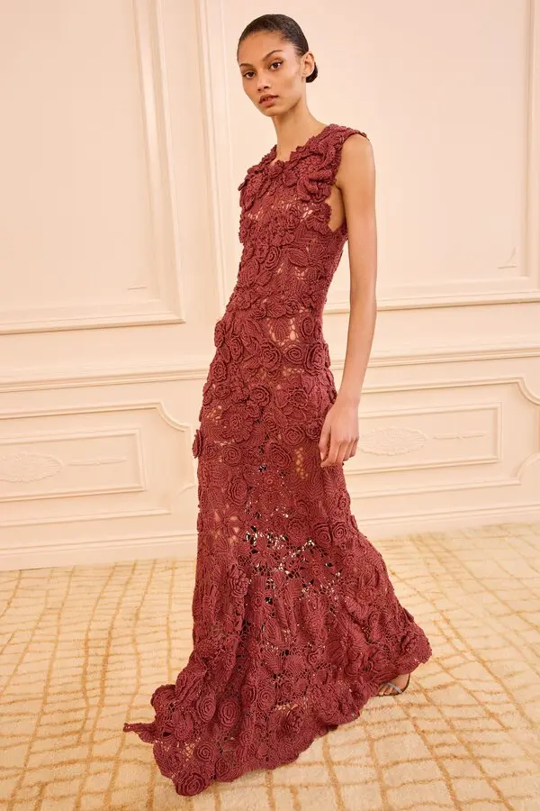 Ulla Johnson Anita Hand Crochet Maxi Dress - Agate
