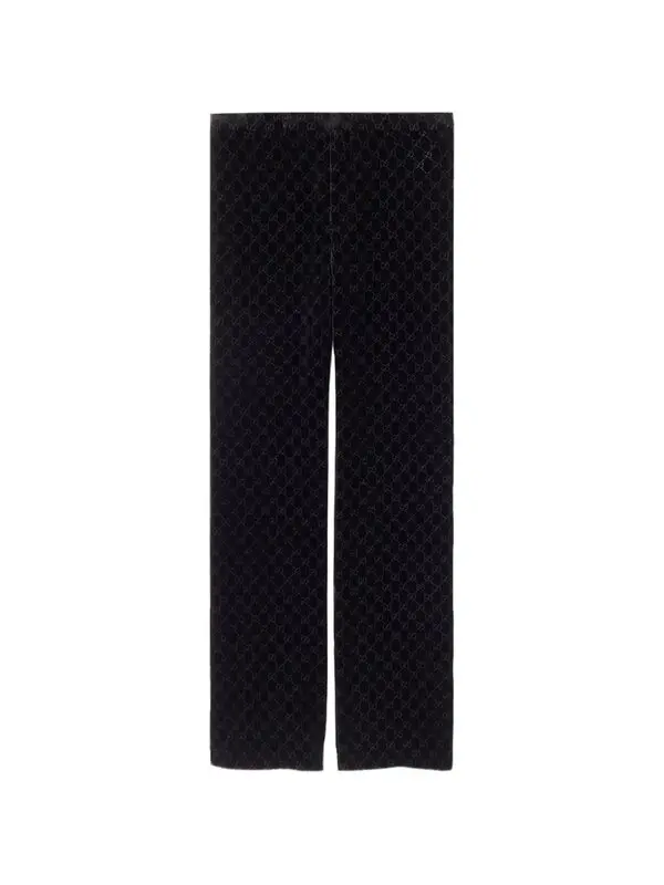 Gucci Gg Velvet Trousers - Black