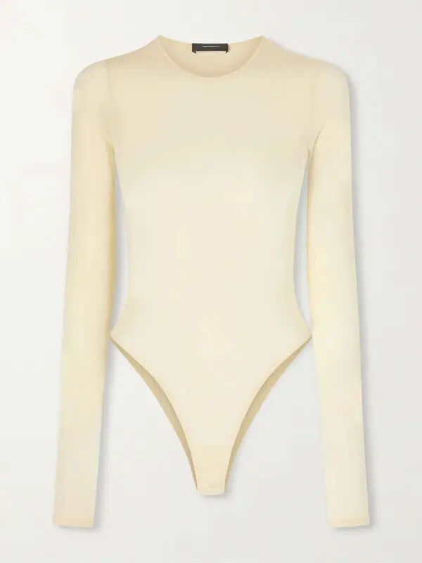 Wardrobe.NYC Stretch-jersey Bodysuit - Pastel Yellow