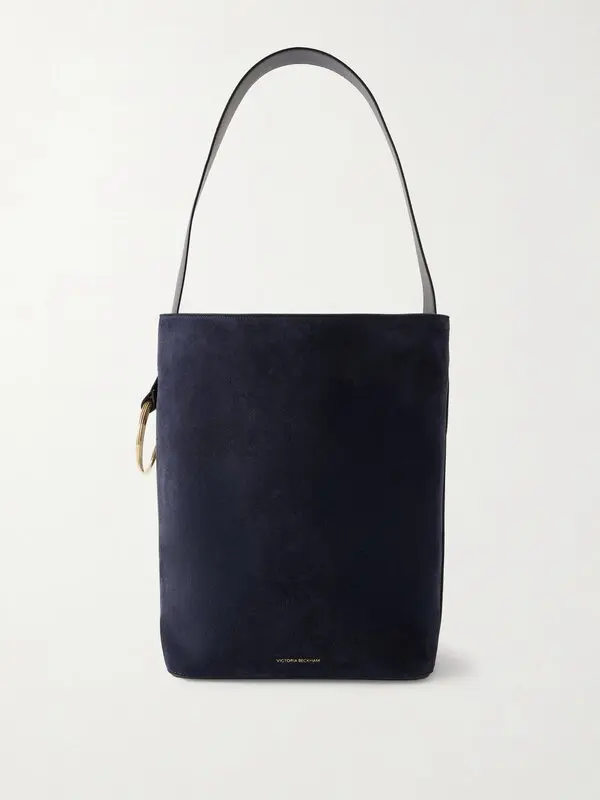 Victoria Beckham Dia Leather And Suede Bucket Bag - Blue