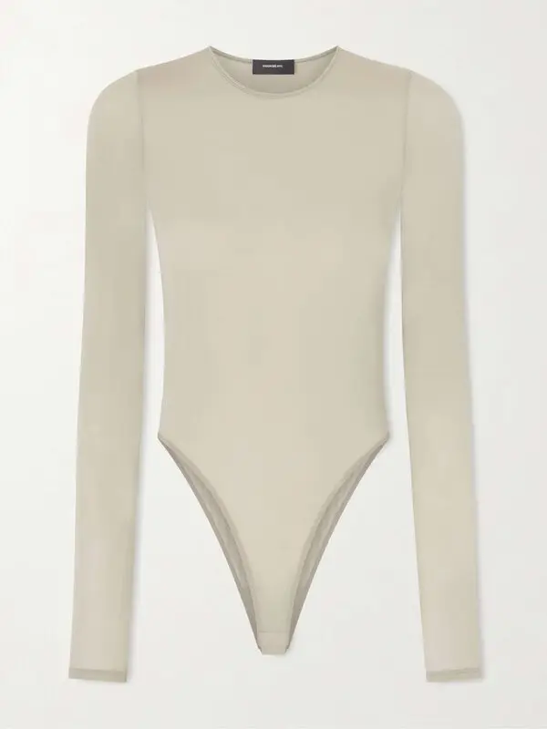 Wardrobe.NYC Stretch-jersey Bodysuit - Beige