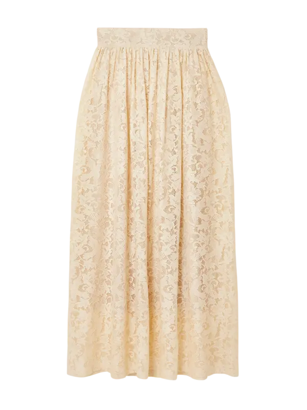 Zimmermann Lace Pleated Midi Skirt