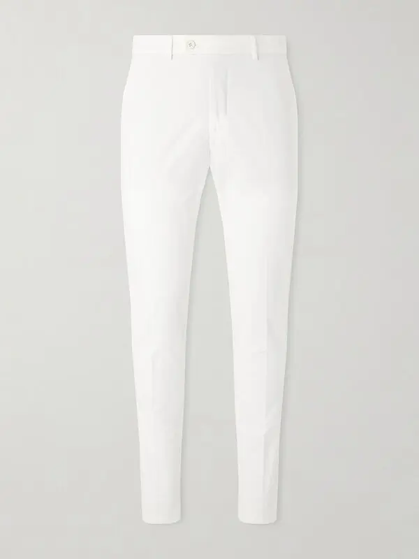 SLOWEAR Tapered Stretch-cotton Trousers - White