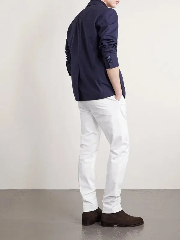 SLOWEAR Tapered Stretch-cotton Trousers - White